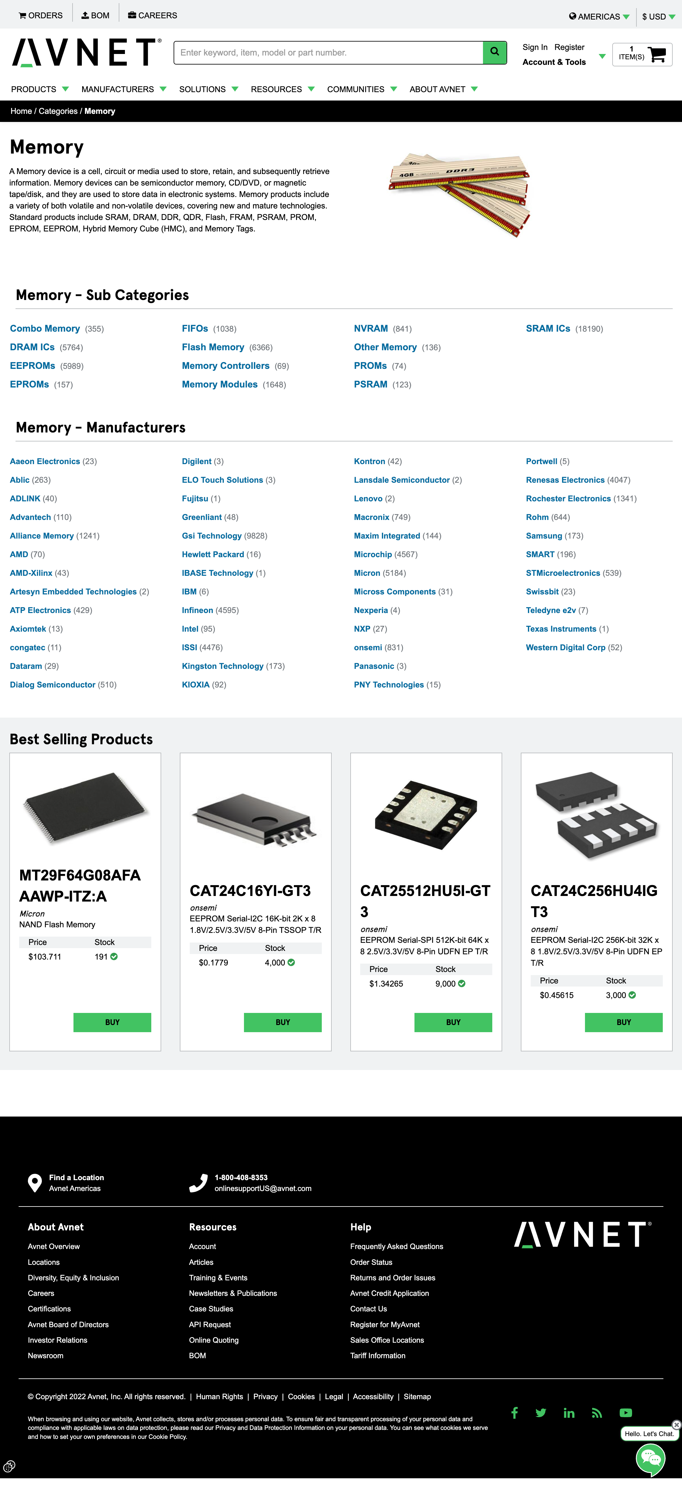 Avnet’s Intermediary Category Page – 262 of 741 Intermediary Category Page Examples – Baymard ...
